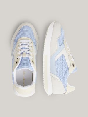 Essential Sneaker Met Gemengde Texturen Blauw Tommy Hilfiger