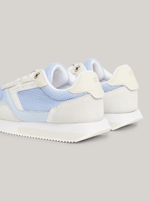 Essential Sneaker Met Gemengde Texturen Blauw Tommy Hilfiger