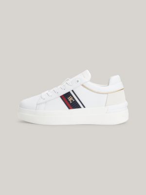 Court Sneaker Aus Leder Mit Monogramm Weiß Tommy Hilfiger