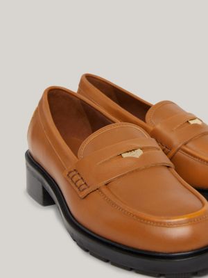 Mocassini Iconic In Pelle Marrone Tommy Hilfiger