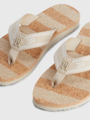 Monogram Webbing Straps Flip-Flops | KHAKI | Tommy Hilfiger