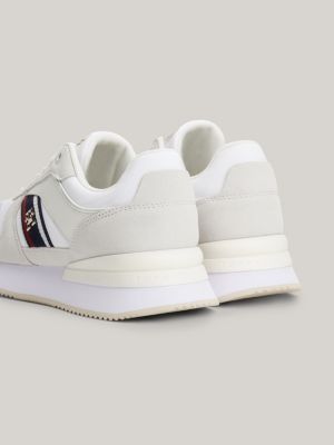 Leder Sneaker Mit Tommy Monogramm Weiß Tommy Hilfiger