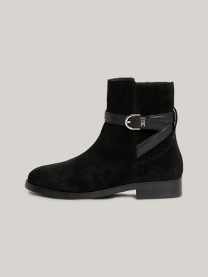 Elevated Essential Stiefelette Aus Wildleder Schwarz Tommy Hilfiger