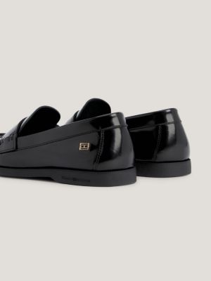 Mocassins Essential En Cuir Noir Tommy Hilfiger