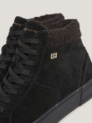 Baskets Montantes En Daim Noir Tommy Hilfiger