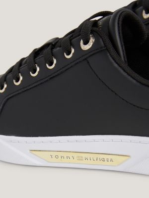 Sneakers In Pelle Con Suola Preformata Nero Tommy Hilfiger