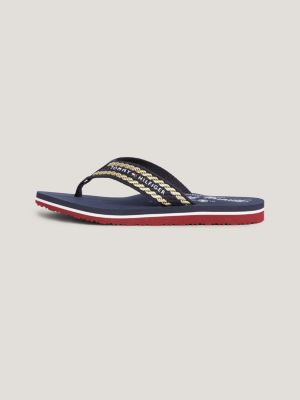 Stripe Webbing Flip Flops Blue Tommy Hilfiger