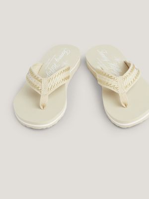 Stripe Webbing Flip Flops Khaki Tommy Hilfiger