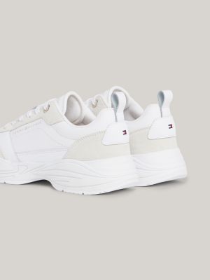 Baskets De Running Essential En Cuir Blanc Tommy Hilfiger