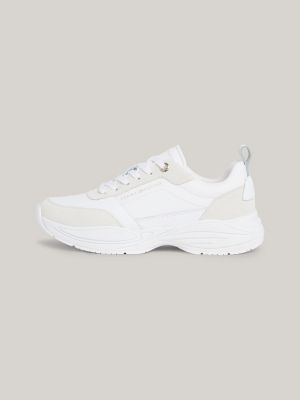 Baskets De Running Essential En Cuir Blanc Tommy Hilfiger