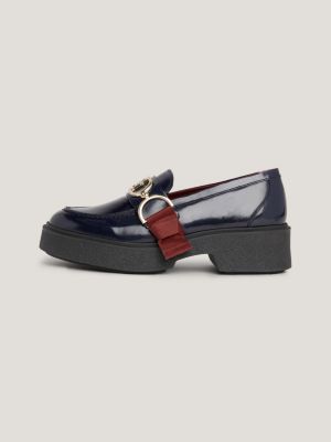 Klobiger Flatform Loafer Aus Leder Blau Tommy Hilfiger