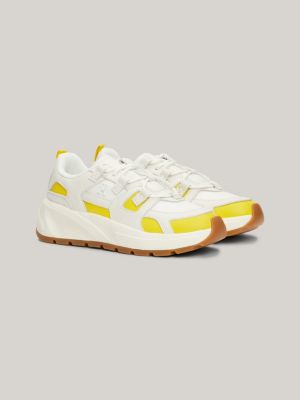 Baskets De Running En Cuir Premium Jaune Tommy Hilfiger