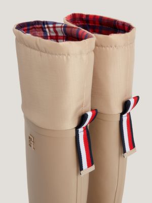 Regenlaars Met Padded Voering Met Tartanruit Beige Tommy Hilfiger