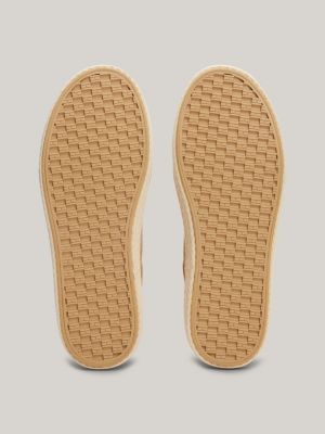 Linen Th Monogram Braided Midsole Trainers Khaki Tommy Hilfiger