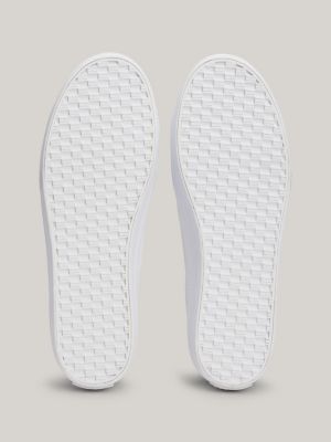 Mesh Sneaker Met Contrasterende Hiel Wit Tommy Hilfiger