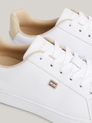 Baskets Essential En Cuir à Semelle Cuvette Blanc Tommy Hilfiger