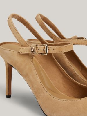Suede Pointed Toe Stiletto Heels Khaki Tommy Hilfiger