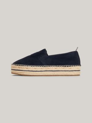Flatform Espadrille Aus Wildleder Blau Tommy Hilfiger
