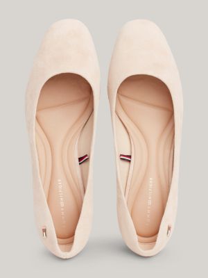 Suede Block Heel Court Shoes Pink Tommy Hilfiger