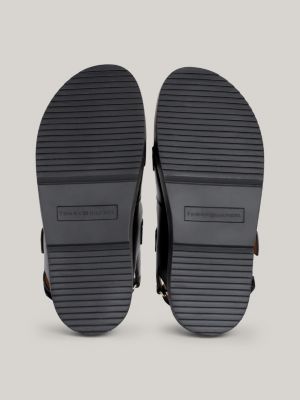 Leren Sandaal Met Klittenbandsluiting Zwart Tommy Hilfiger