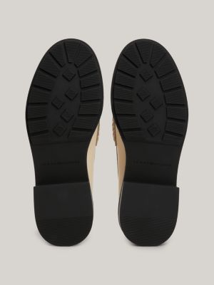 Th Monogram Loafer Aus Leder Beige Tommy Hilfiger