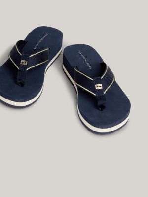 Flag Plaque Webbing Flip Flops Blue Tommy Hilfiger