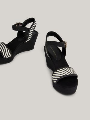 Keilabsatz Espadrille Mit Zickzack Streifen Schwarz Tommy Hilfiger