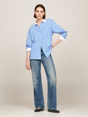 Leren Ballerina Met Metalen Th Monogram Zwart Tommy Hilfiger