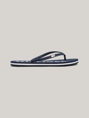 Slippers Met Emaillen Vlag Blauw Tommy Hilfiger
