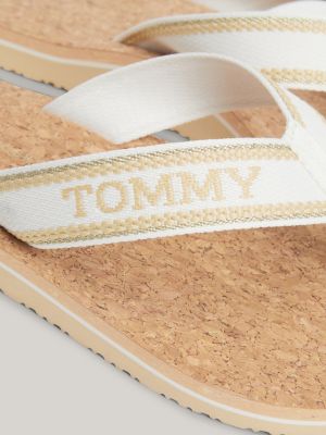 Hilfiger Monotype Flip Flops Beige Tommy Hilfiger