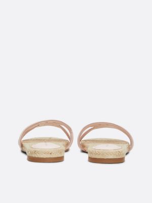 Espadrille Sandale Aus Leder Mit Th Monogramm Rosa Tommy Hilfiger