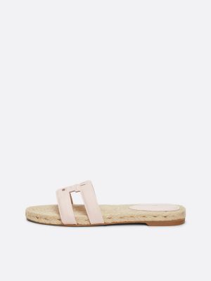 Espadrille Sandale Aus Leder Mit Th Monogramm Rosa Tommy Hilfiger