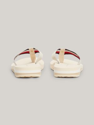 Signature Teenslipper Met Sleehak Beige Tommy Hilfiger