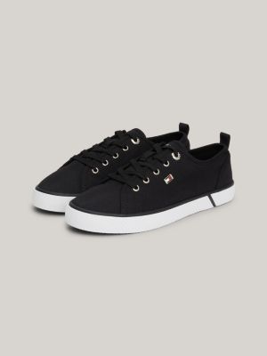 Canvas Sneaker Mit Flag Aus Emaille Schwarz Tommy Hilfiger