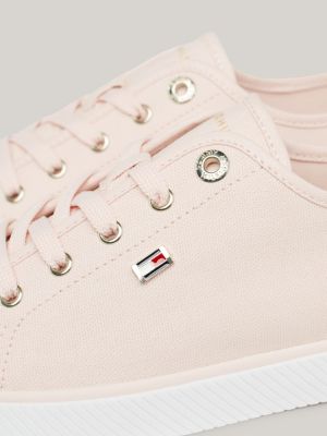 Enamel Flag Canvas Trainers Pink Tommy Hilfiger