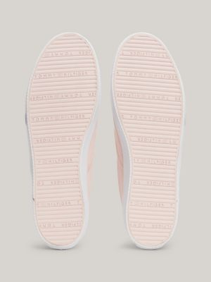 Enamel Flag Slip On Canvas Trainers Pink Tommy Hilfiger