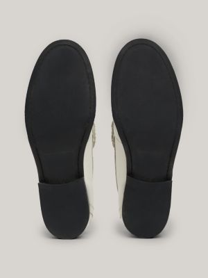 Crest Classics Perforated Leather Loafers White Tommy Hilfiger
