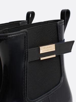 Profiel Regenlaars Met Blokhak En Riem Zwart Tommy Hilfiger