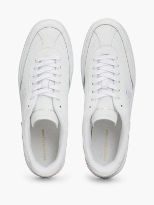 Heritage Global Stripe Topstitch Trainers White Tommy Hilfiger