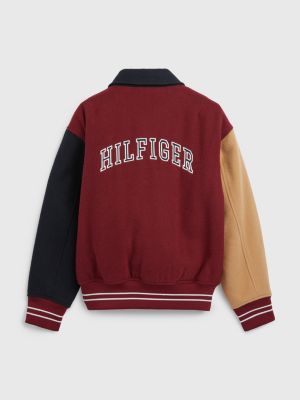 TH Monogram Varsity Back Logo Bomber Jacket | RED | Tommy Hilfiger