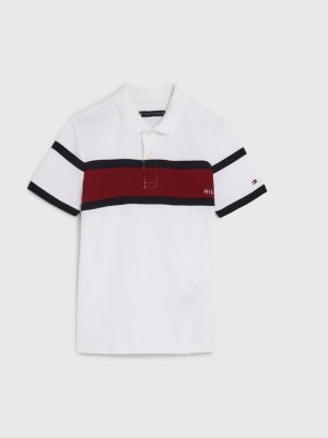 Polo Color Block Con Logo Blanco Tommy Hilfiger