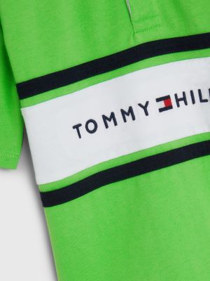 Colour Block Oversized Jersey Polo Green Tommy Hilfiger