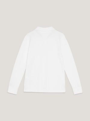 Essential Regular Fit Langarm Poloshirt Weiß Tommy Hilfiger
