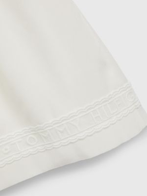 Abito A Campana Con Nastro In Pizzo Bianco Tommy Hilfiger