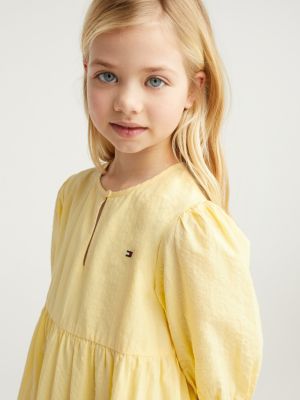 Tiered Fit And Flare Dress Yellow Tommy Hilfiger