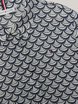 Oversized Fit Mini Hemdkleid Mit Muschel Print Blau Tommy Hilfiger