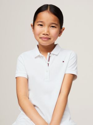Essential Polokleid Mit Tiefer Taille Weiß Tommy Hilfiger