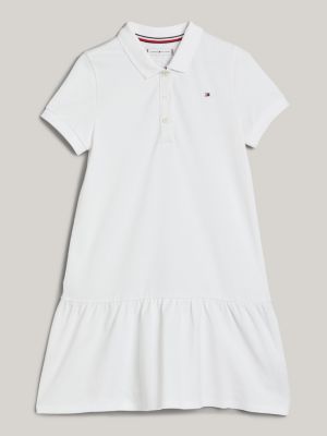 Essential Polokleid Mit Tiefer Taille Weiß Tommy Hilfiger