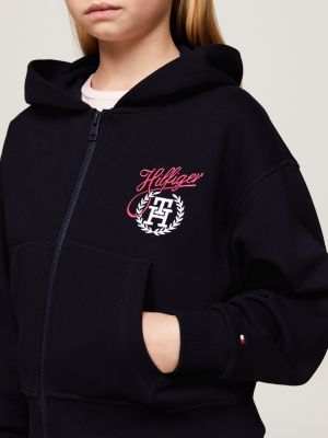 Relaxed Fit Hoodie Mit Script Logo Blau Tommy Hilfiger