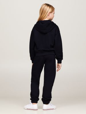 Relaxed Fit Hoodie Mit Script Logo Blau Tommy Hilfiger